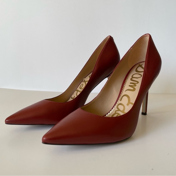 Sam Edelman | Shoes | Sam Edelman Hazel Spiced Red Leather Pumps Size ...